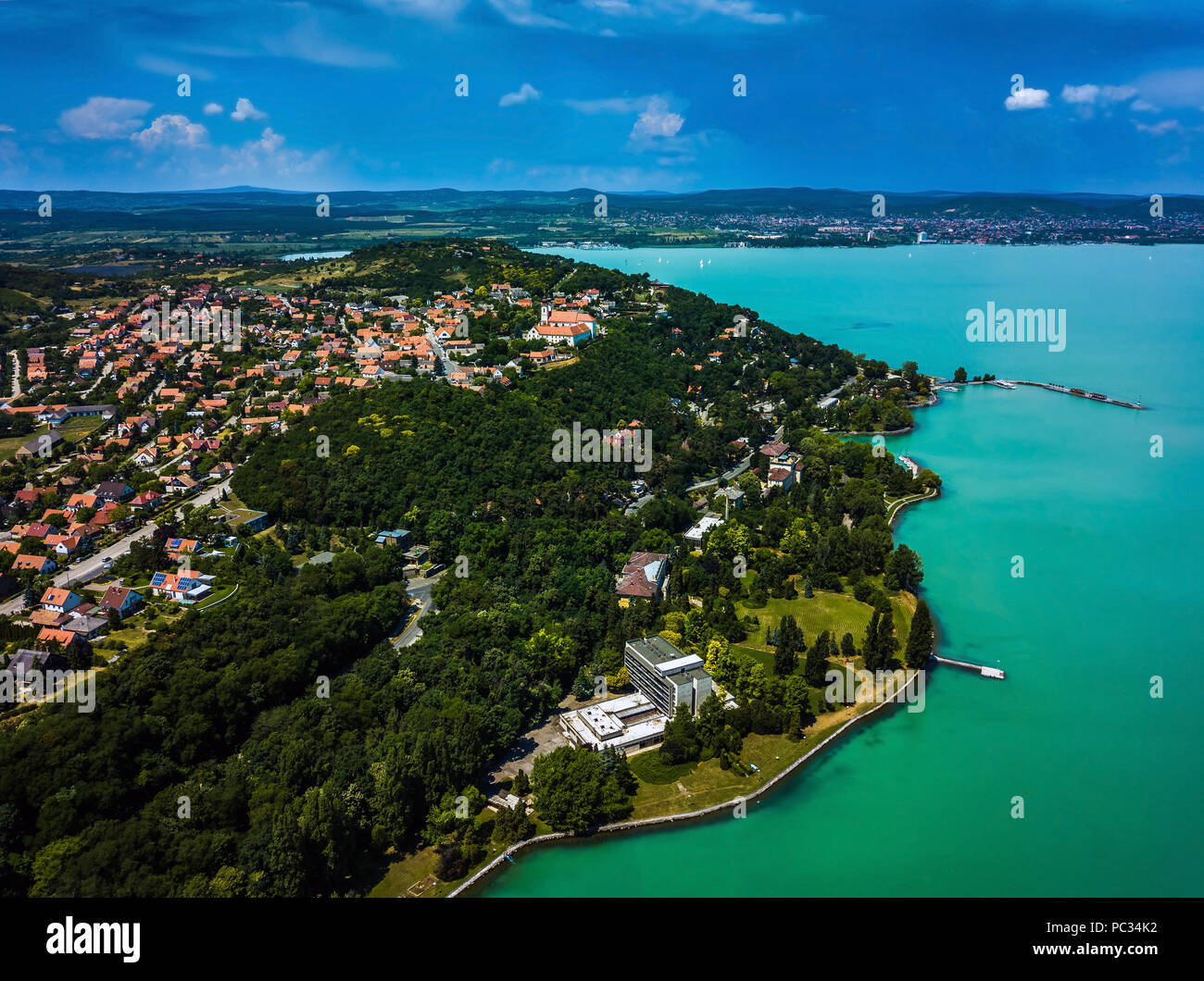 Panorama view on lake balaton at tihany hi-res stock photography and ...