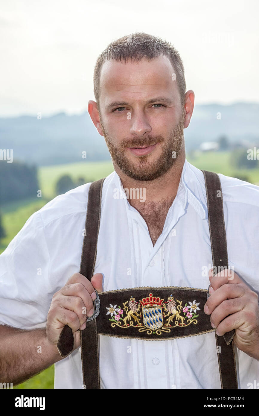 An image of a bavarian tradition man portrait Stock Photo - Alamy