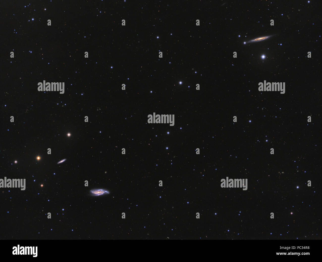 Galaxy NGC 4088 and NGC 4157 in constellation Ursa Major Stock Photo ...