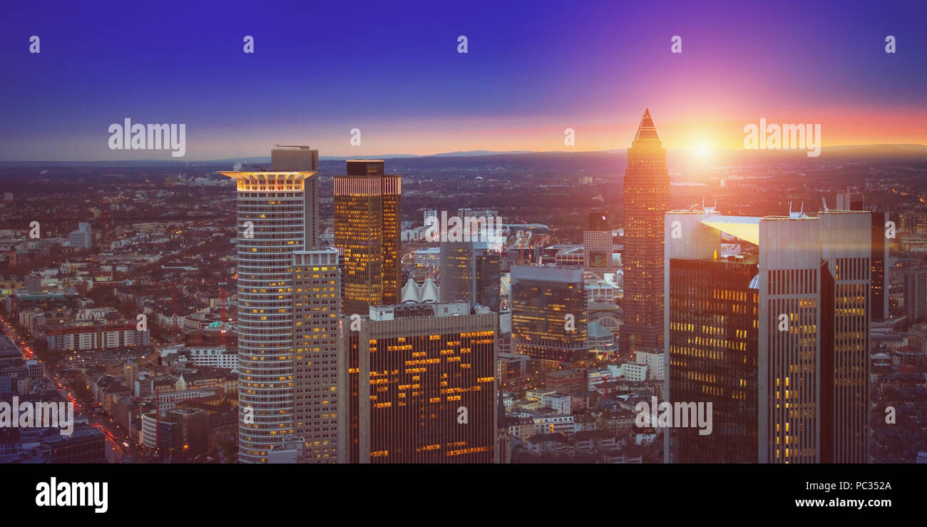 skyscrapers in the evening Stock Photo - Alamy