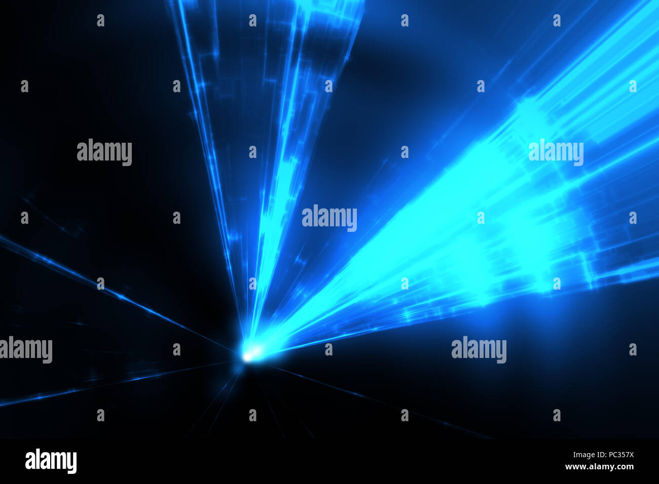 Illustration of some blue laser rays Stock Photo - Alamy