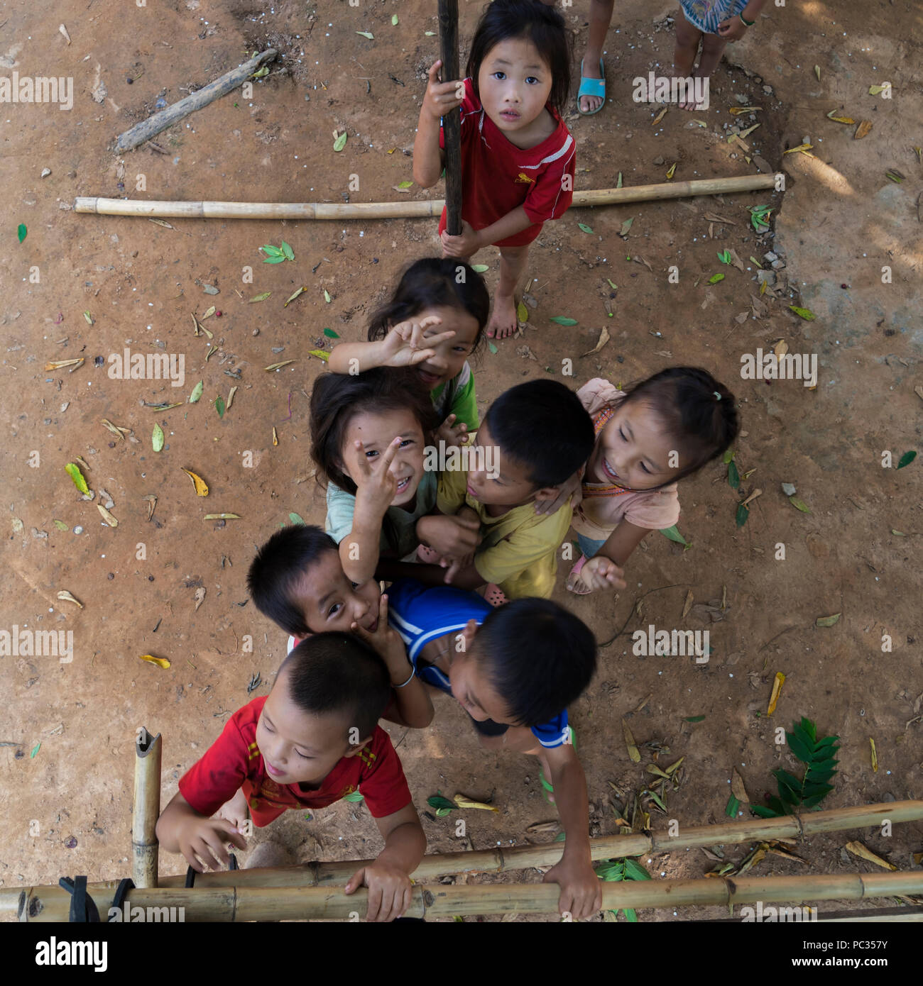 Lao children playing in river hi-res stock photography and images - Alamy