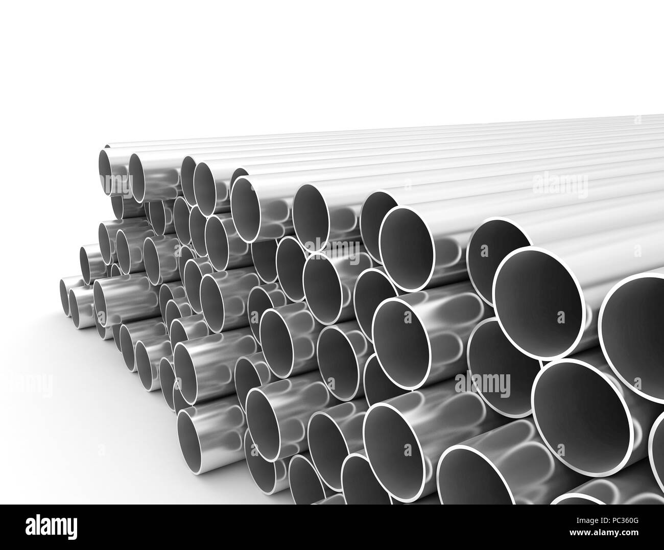 Close up image of new metal steel pipes on white background Stock Photo ...