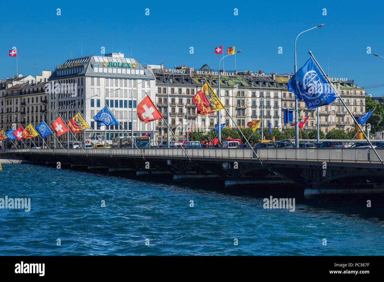 The Rhone river at Geneva Stock Photo - Alamy