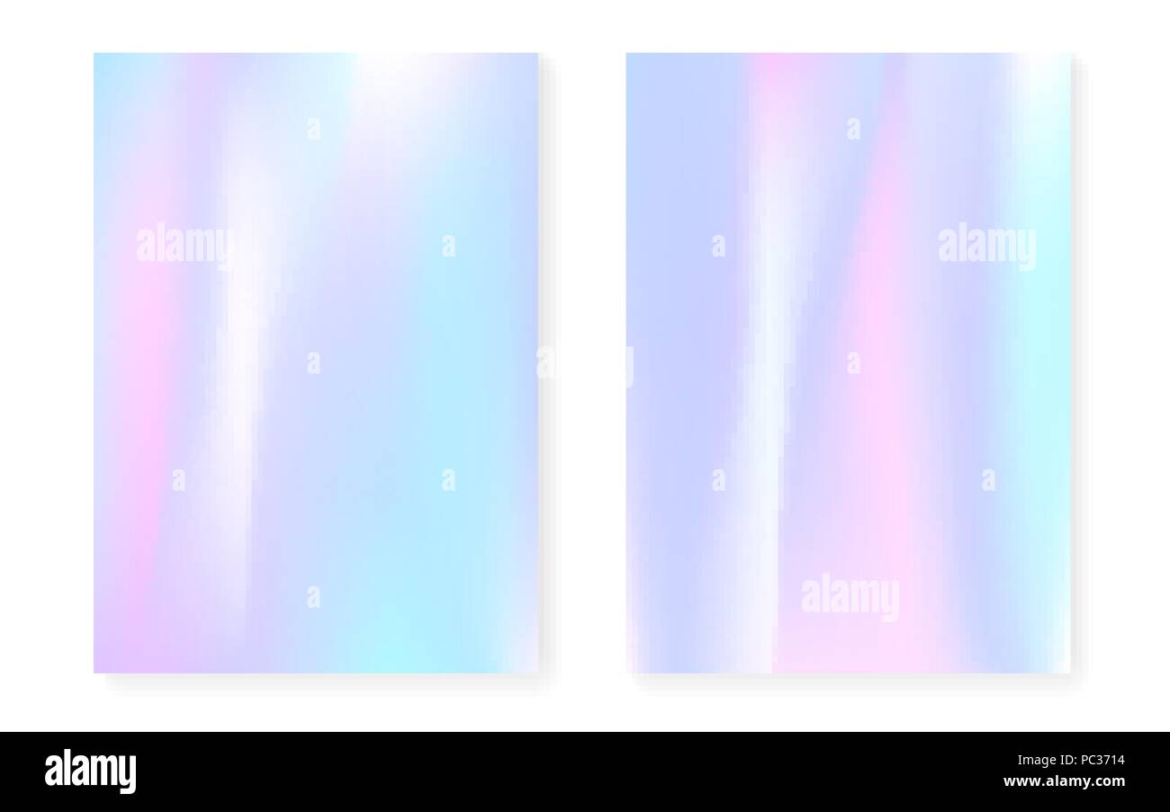 Hologram gradient background set with holographic cover Stock Vector ...