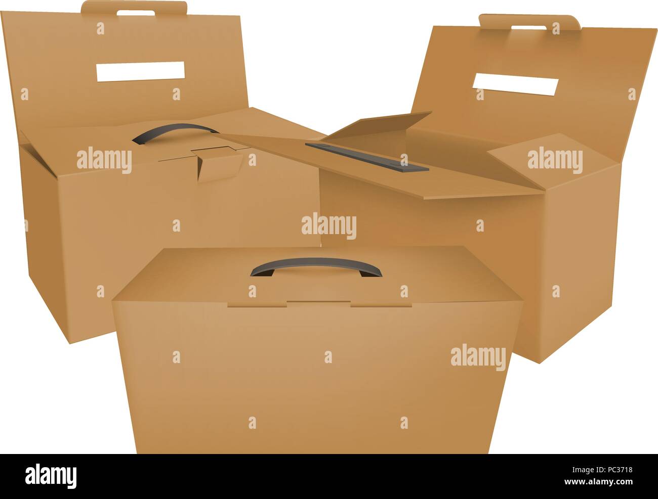 Set of brown boxes Stock Vector Image & Art - Alamy