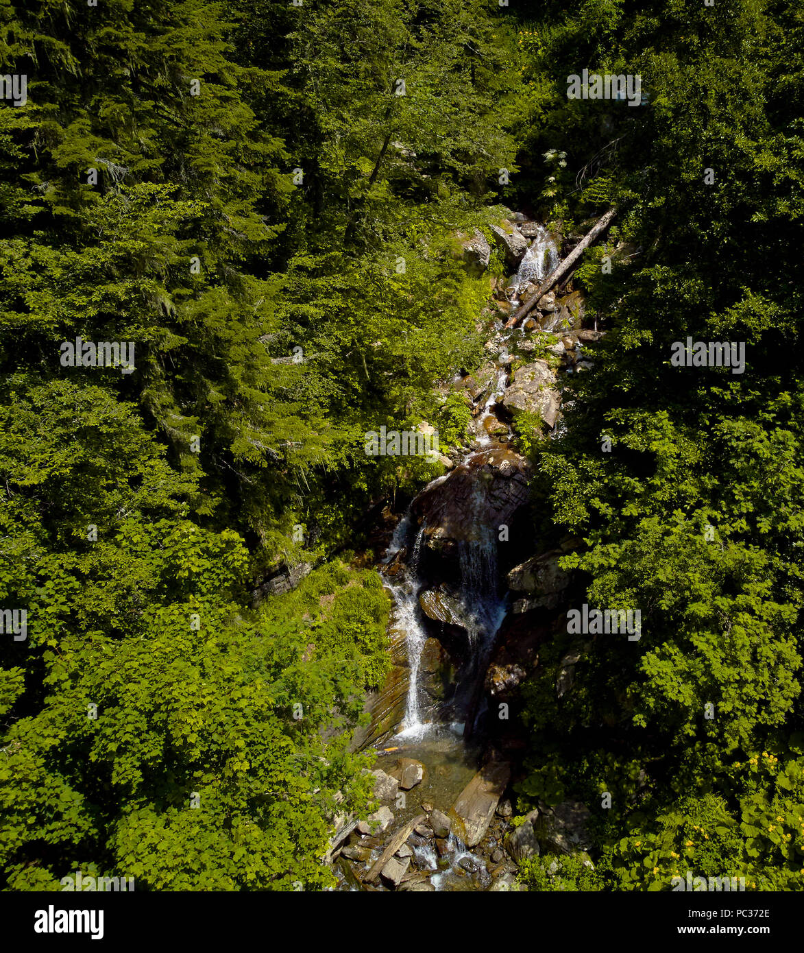top view of the waterfall Stock Photo - Alamy