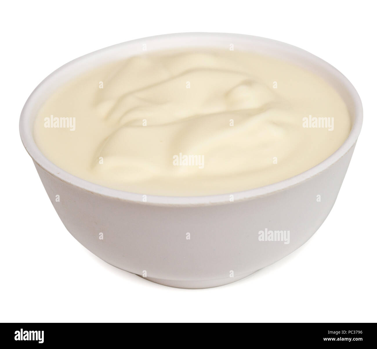 Fresh sour cream isolated on white background Stock Photo - Alamy
