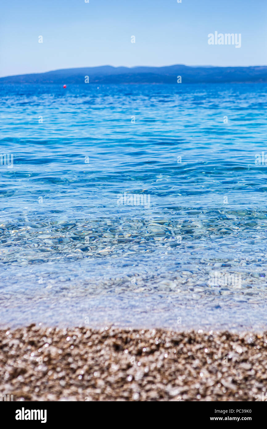 Fantastic Adriatic Sea water in Croatia.Beautiful blue seaside ...