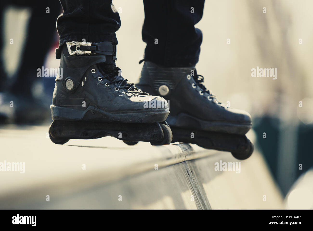 Inline Skater Skatepark Ramp High Resolution Stock Photography and ...