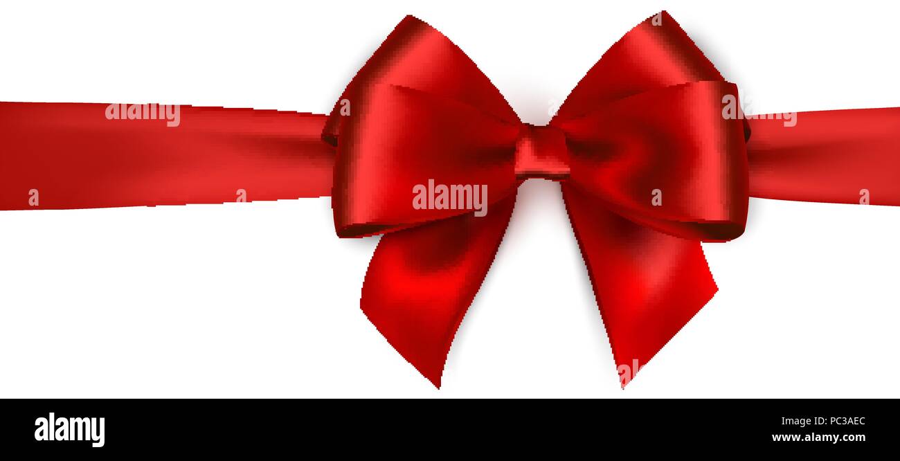 Shiny red satin ribbon on white background Stock Vector Image & Art - Alamy
