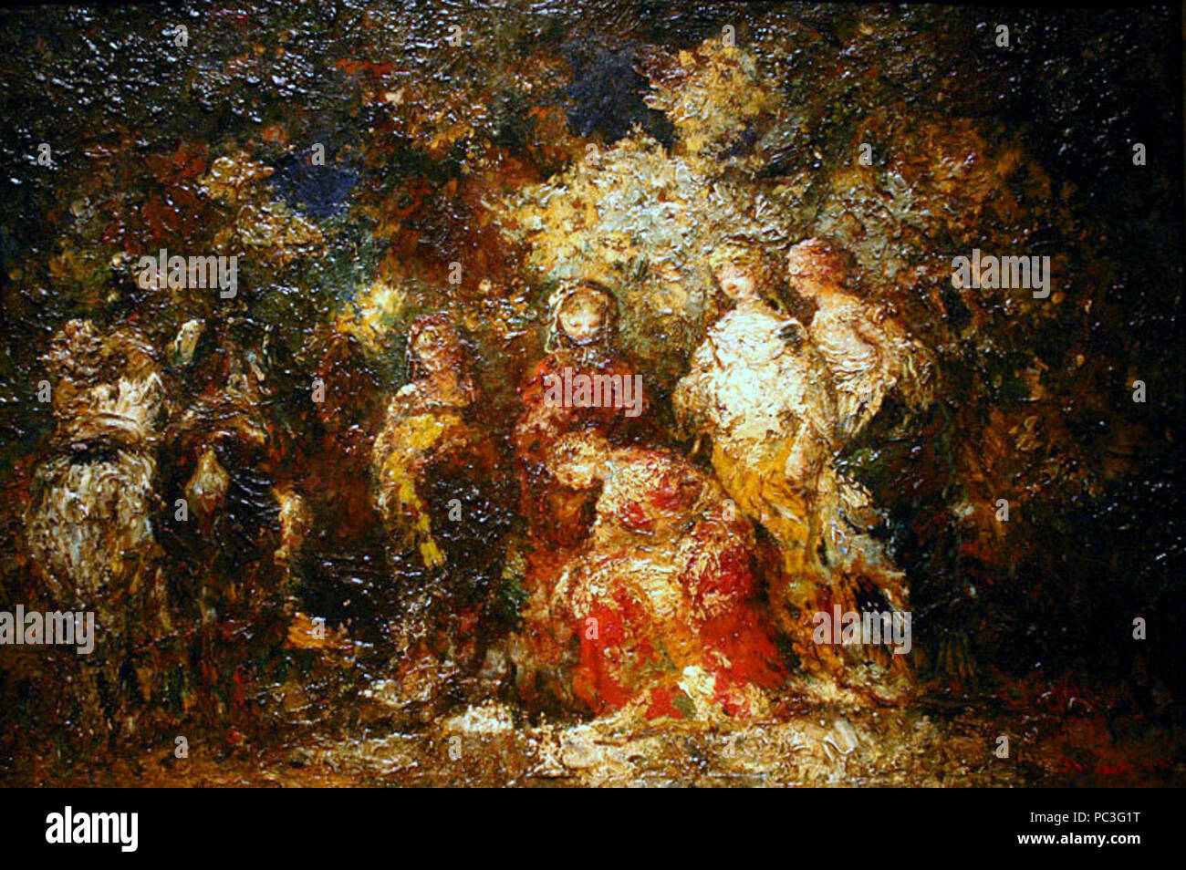 Adolphe Monticelli - La Reverence Stock Photo - Alamy