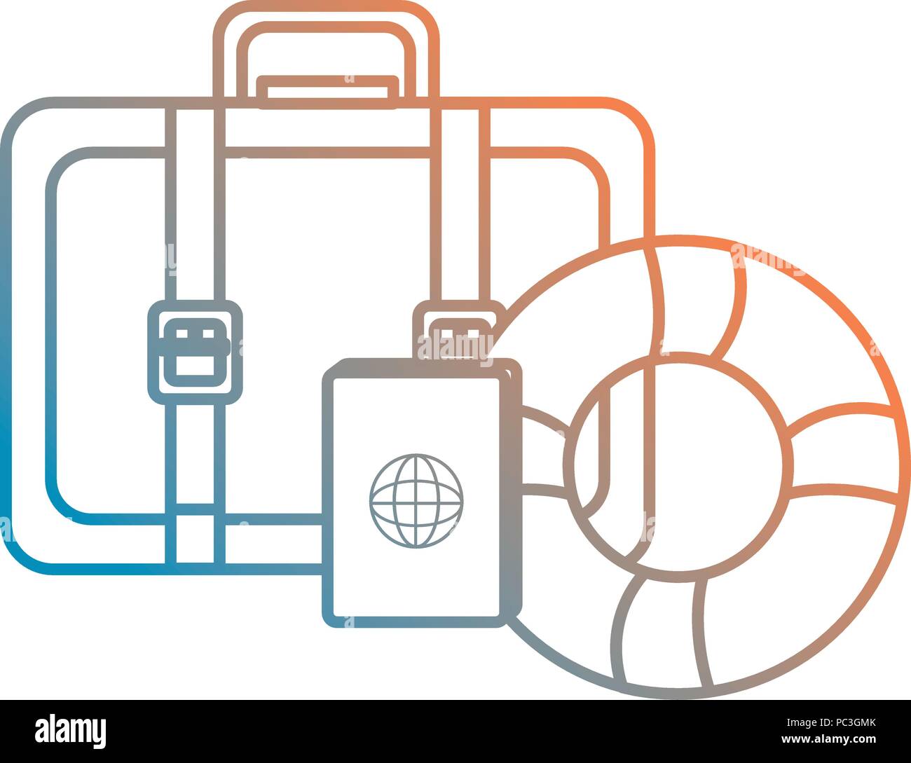 suitcase travel with float and passport Stock Vector Image & Art - Alamy