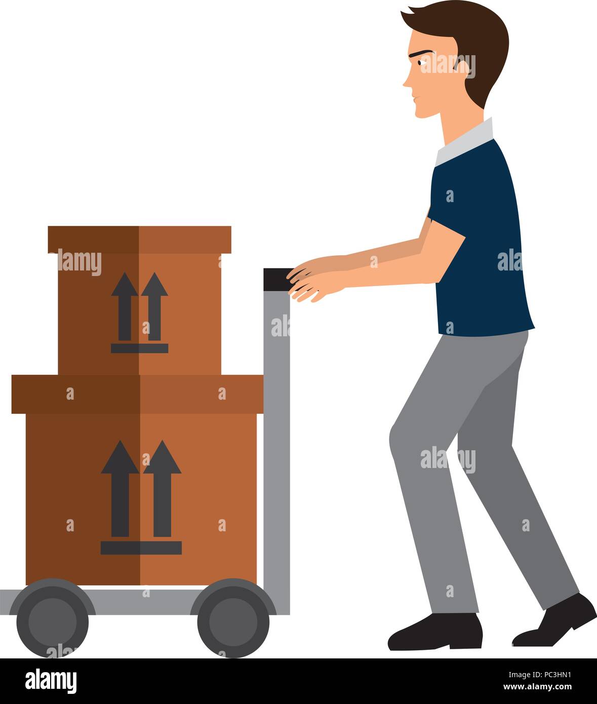 Postman with cart Stock Vector Images - Alamy