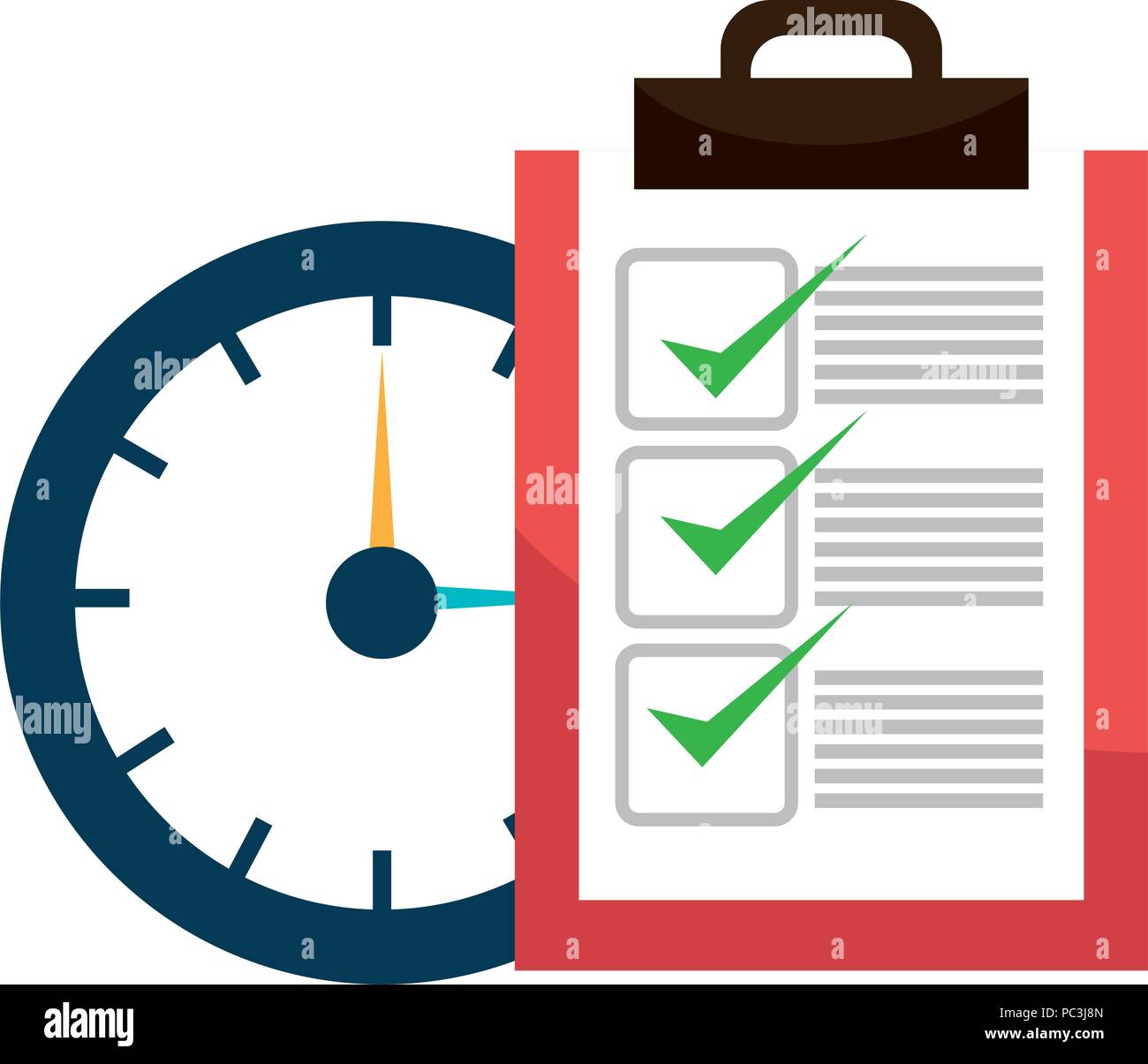checklist clipboard with watch Stock Vector Image & Art - Alamy