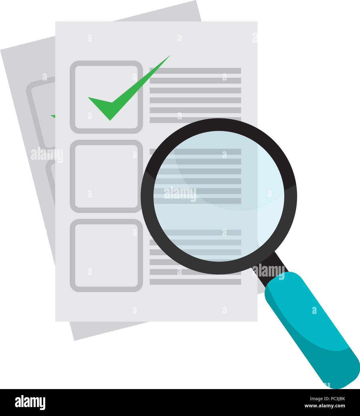 checklist with magnifying glass Stock Vector Image & Art - Alamy