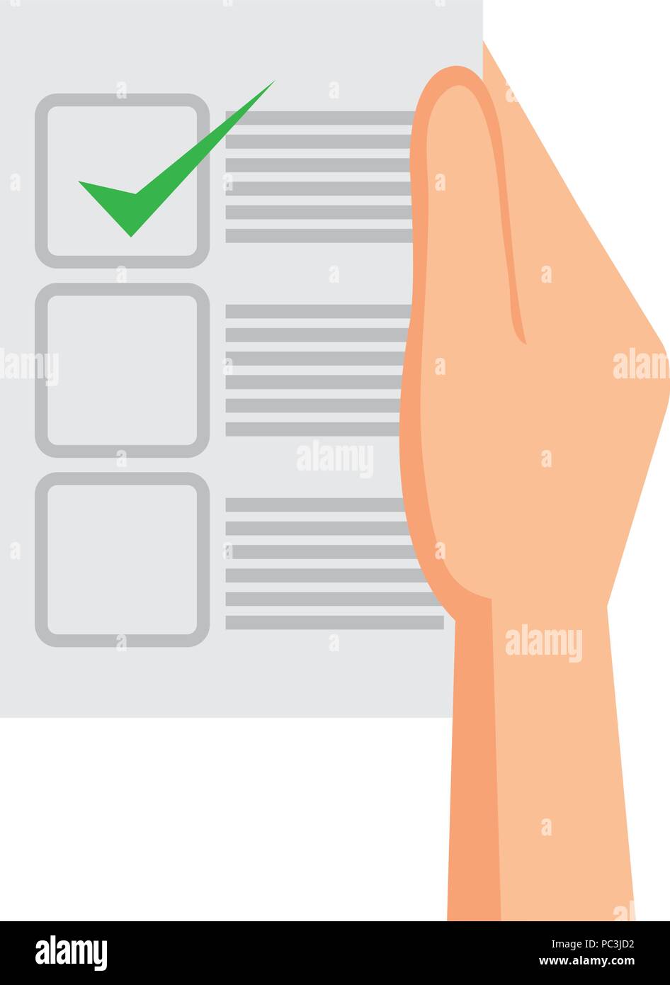 hand with checklist document Stock Vector Image & Art - Alamy