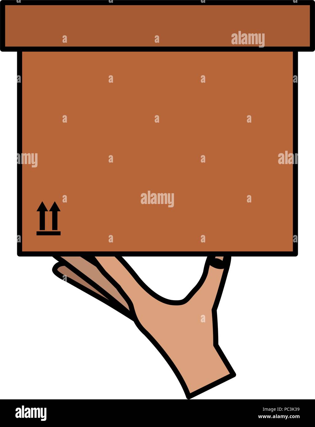 hand lifting carton box Stock Vector Image & Art - Alamy