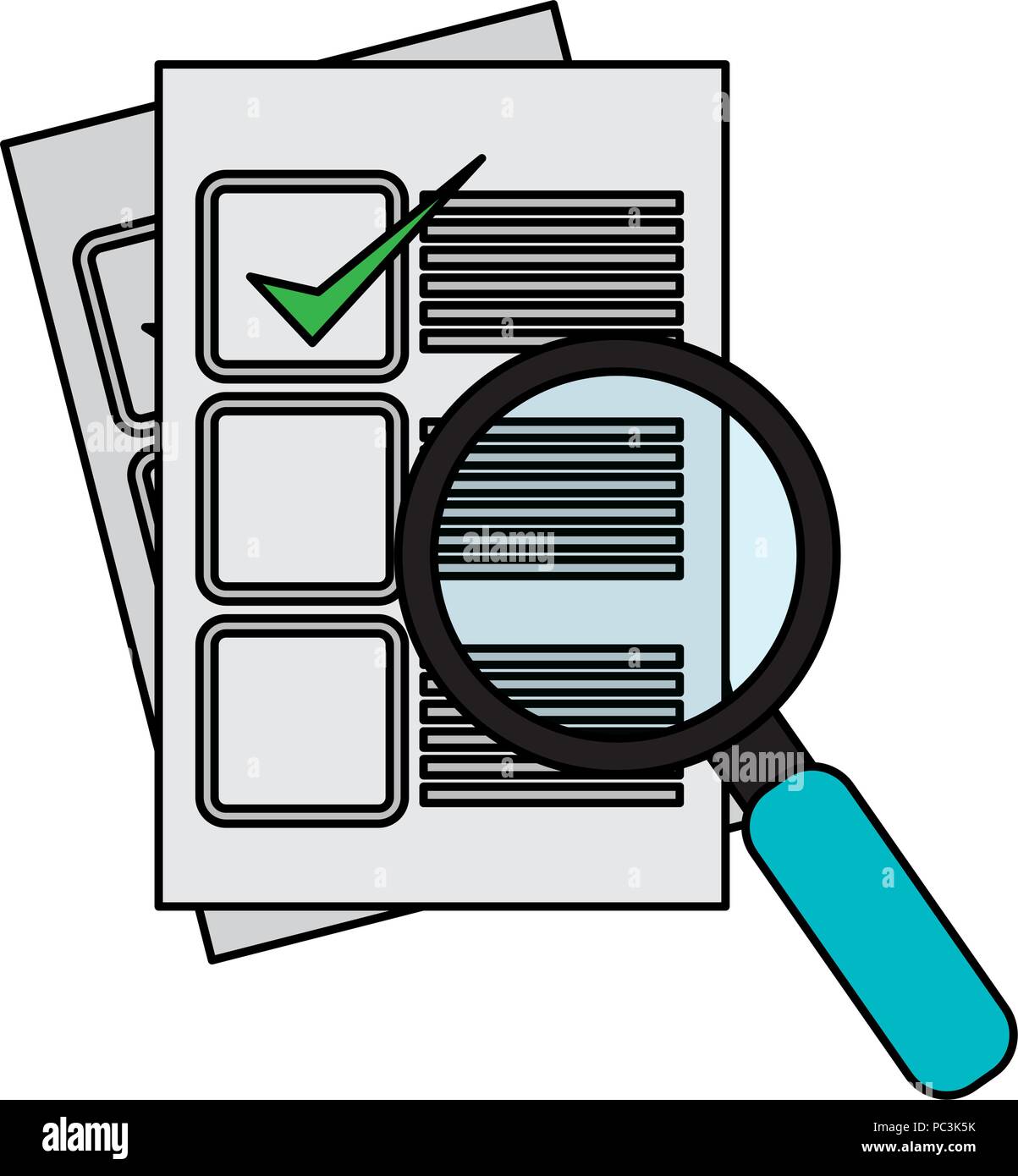 checklist with magnifying glass Stock Vector Image & Art - Alamy