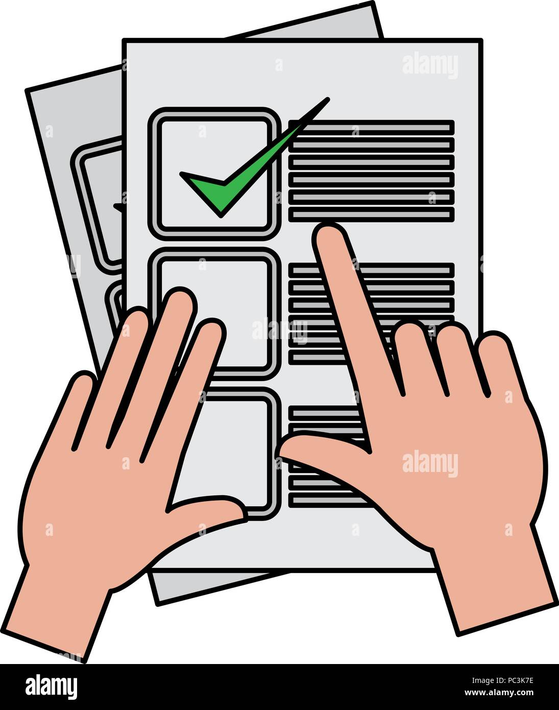 hand with checklist document Stock Vector Image & Art - Alamy