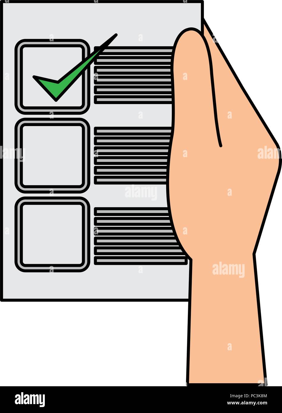 hand with checklist document Stock Vector Image & Art - Alamy