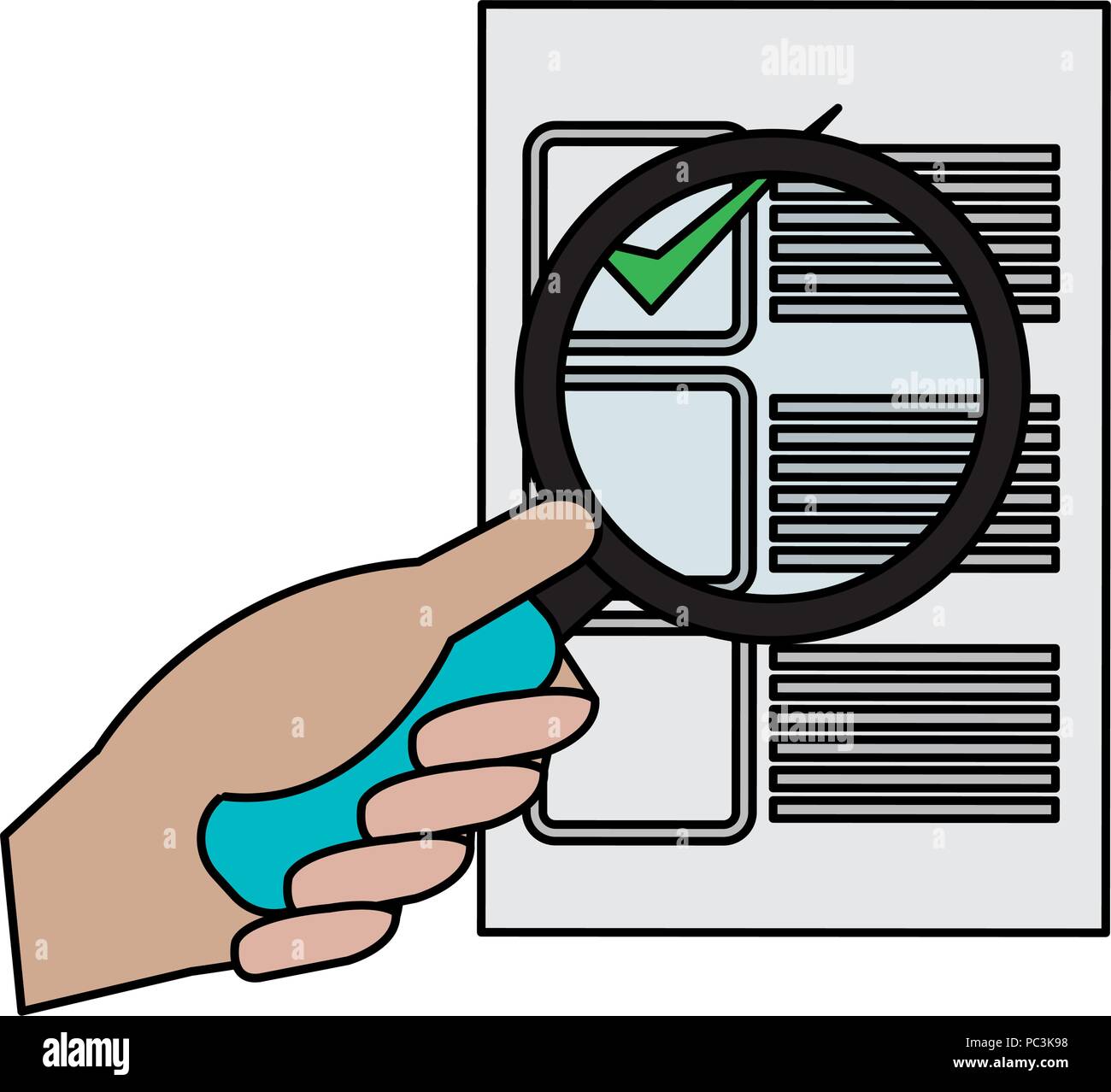checklist with magnifying glass Stock Vector Image & Art - Alamy
