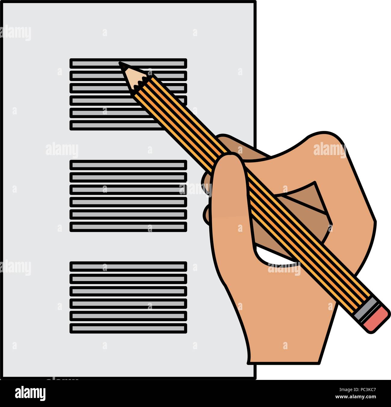 hand writing with pencil in documents paper Stock Vector Image & Art ...