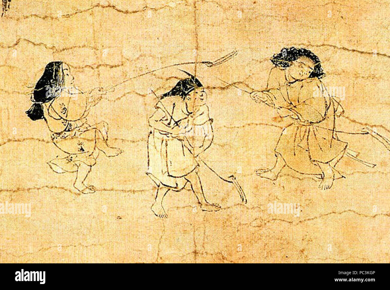 536 Saigyo Monogatari Emaki - Tsunetaka - Detail of game Stock Photo ...
