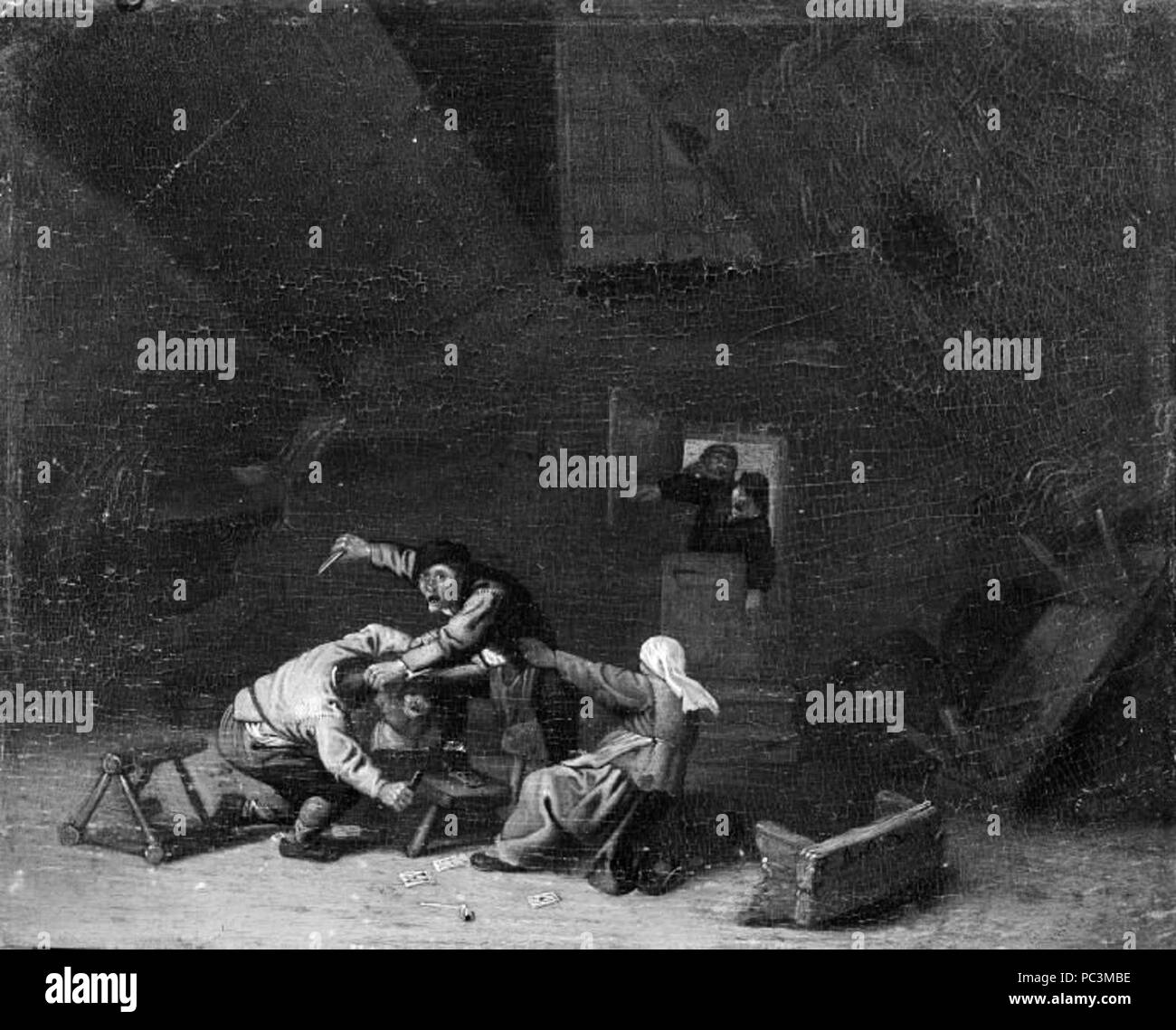 Adriaen van Ostade - Two Peasants Fighting with Knives Stock Photo - Alamy