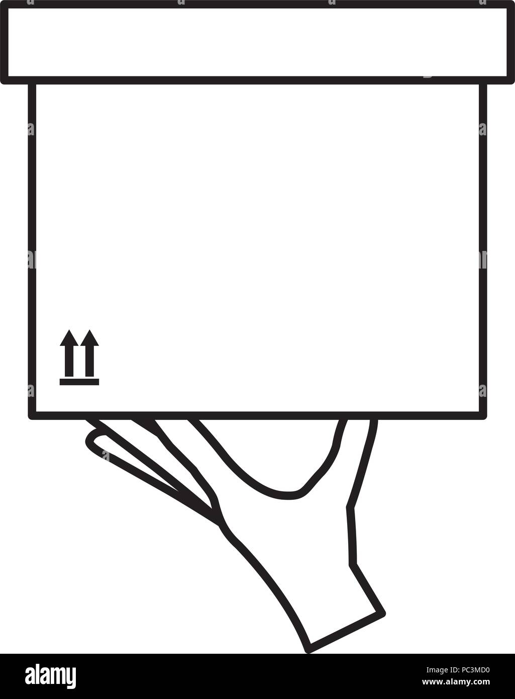 hand lifting carton box Stock Vector Image & Art - Alamy