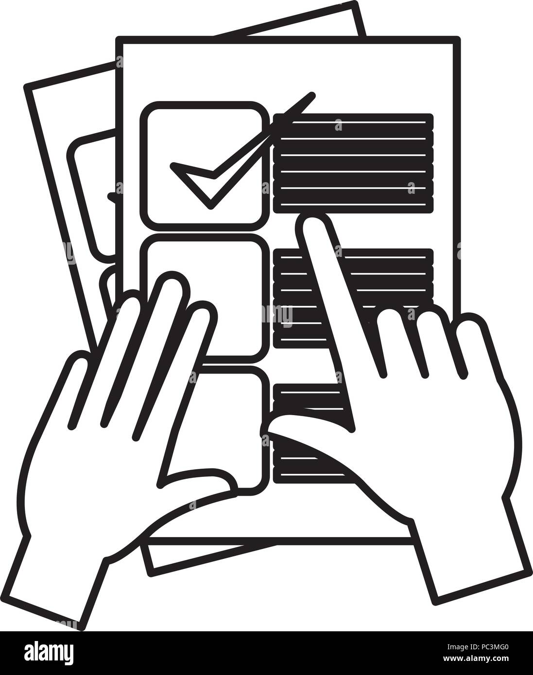 hand with checklist document Stock Vector Image & Art - Alamy