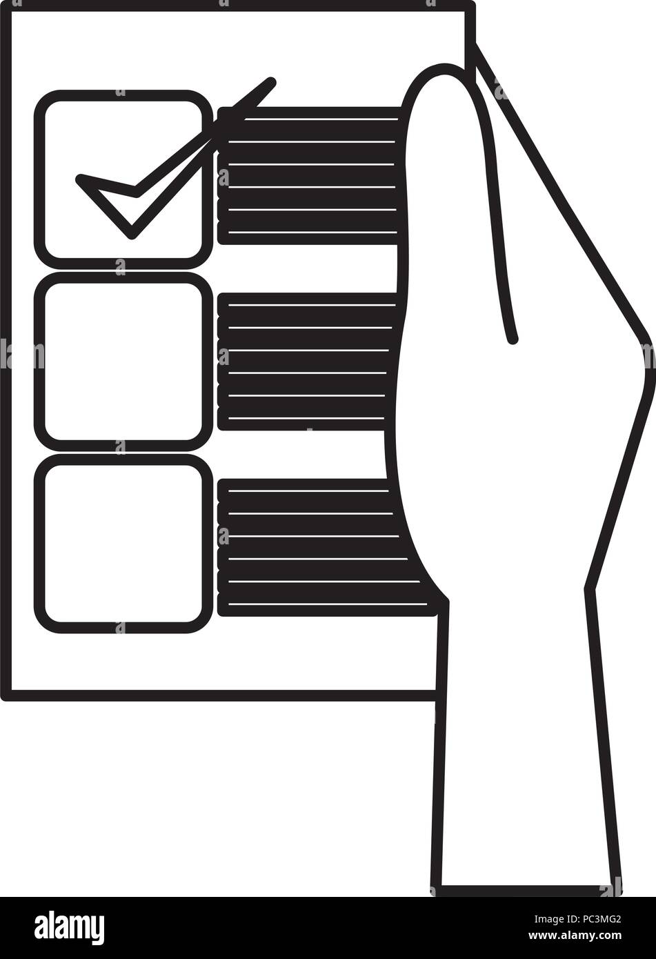 hand with checklist document Stock Vector Image & Art - Alamy