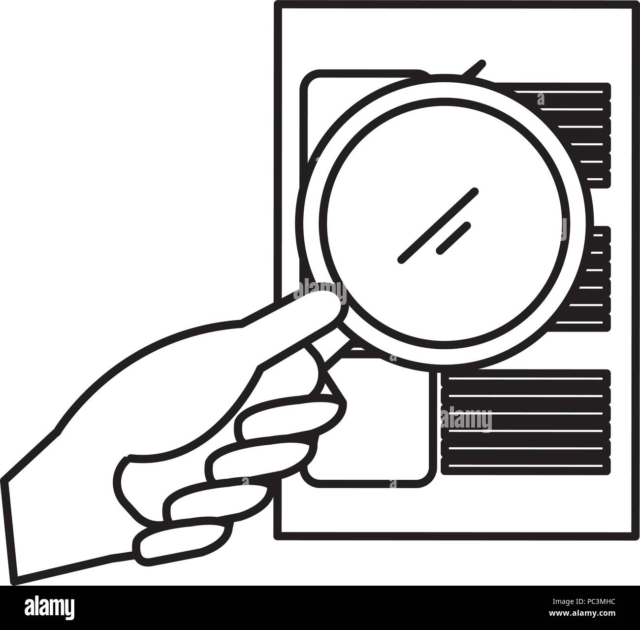 checklist with magnifying glass Stock Vector Image & Art - Alamy
