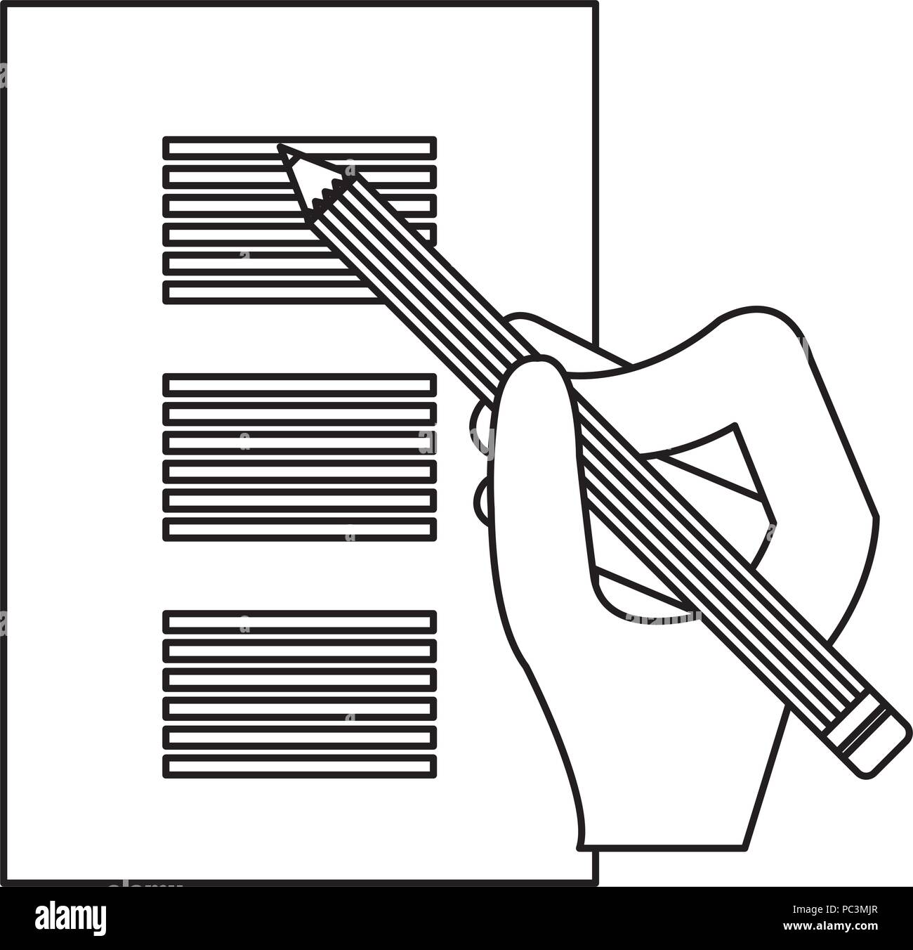 hand writing with pencil in documents paper Stock Vector Image & Art ...
