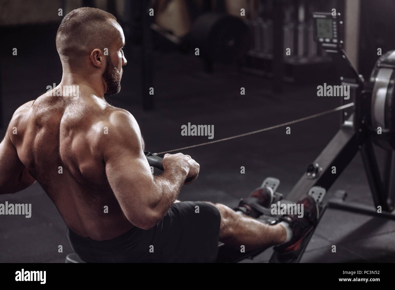 Rowing machine exercise close up hi-res stock photography and images ...