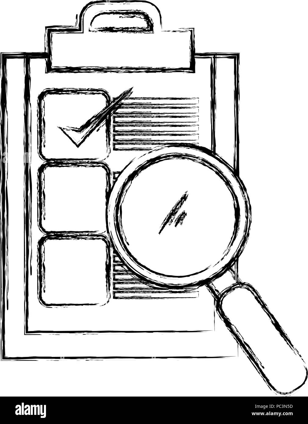 checklist clipboard with magnifying glass Stock Vector Image & Art - Alamy