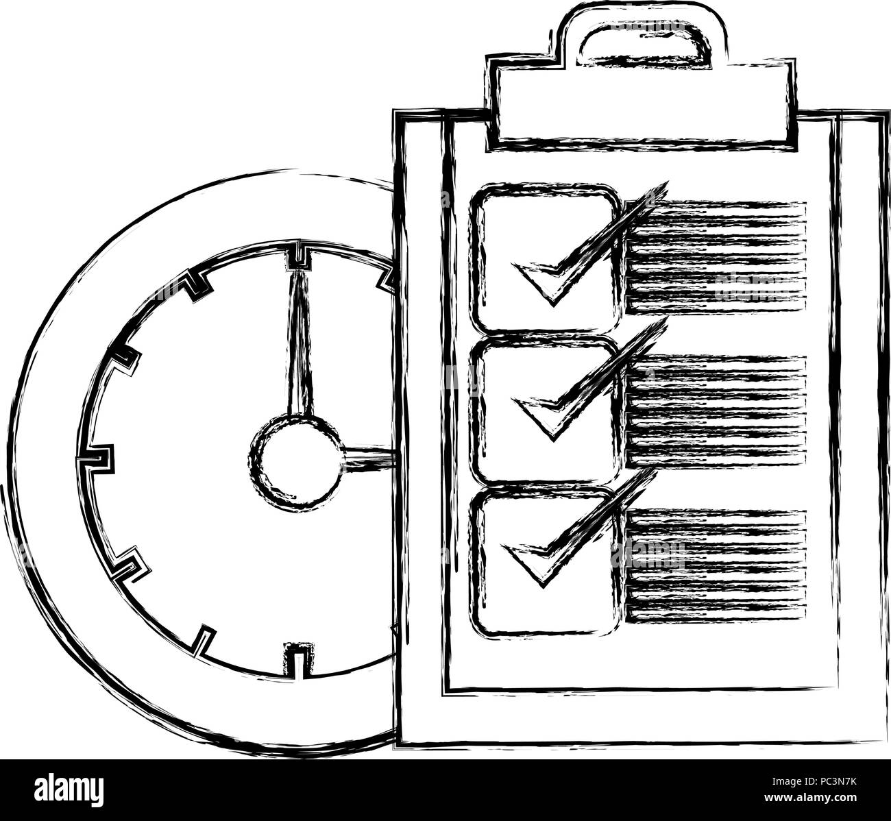 checklist clipboard with watch Stock Vector Image & Art - Alamy