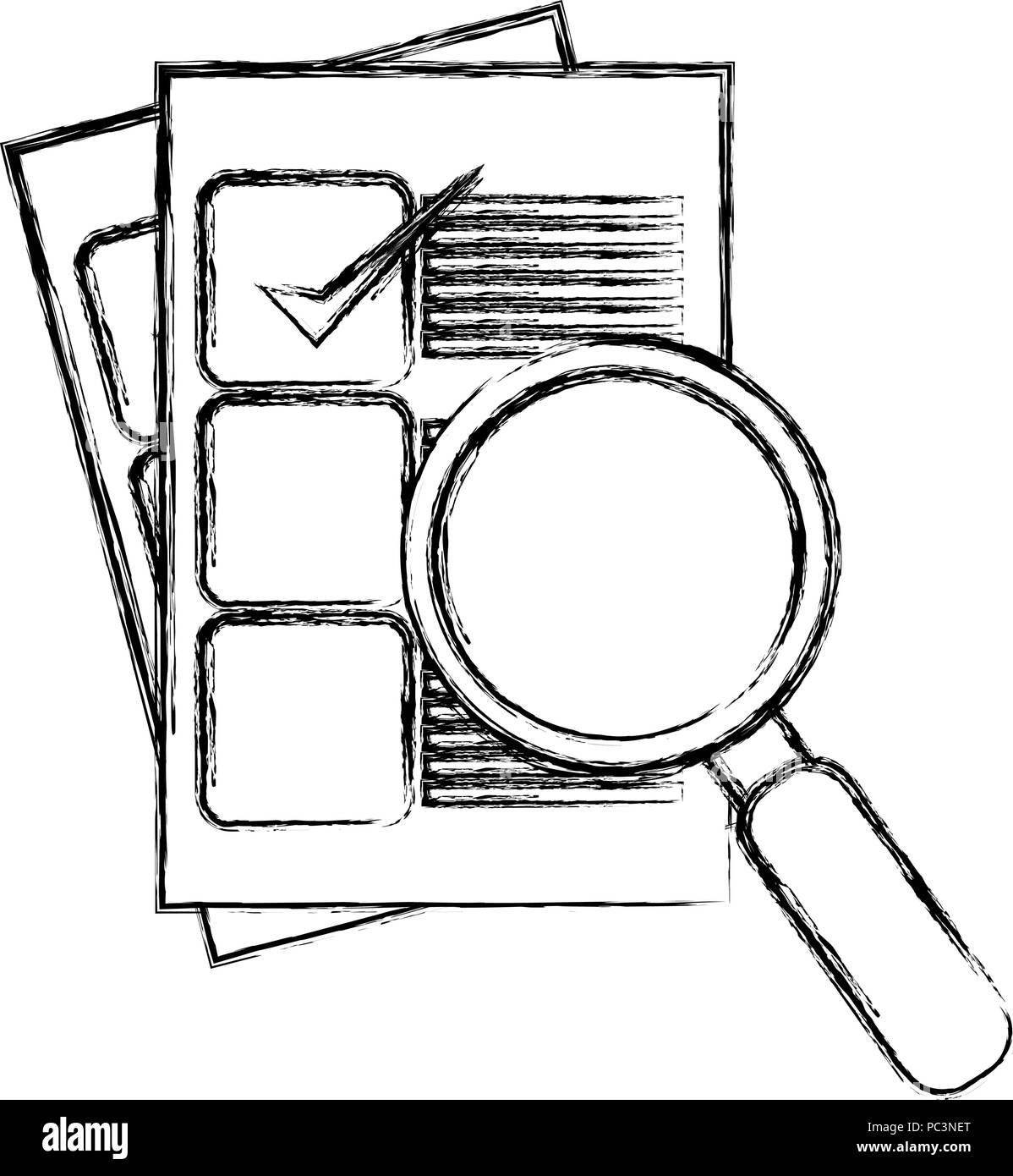 checklist with magnifying glass Stock Vector Image & Art - Alamy