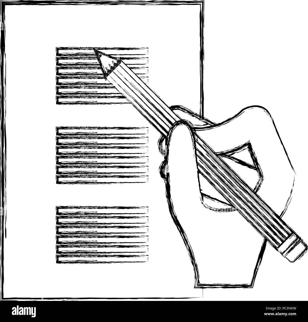 hand writing with pencil in documents paper Stock Vector Image & Art ...