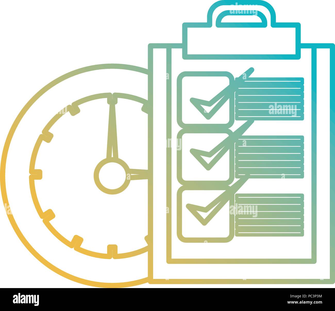checklist clipboard with watch Stock Vector Image & Art - Alamy