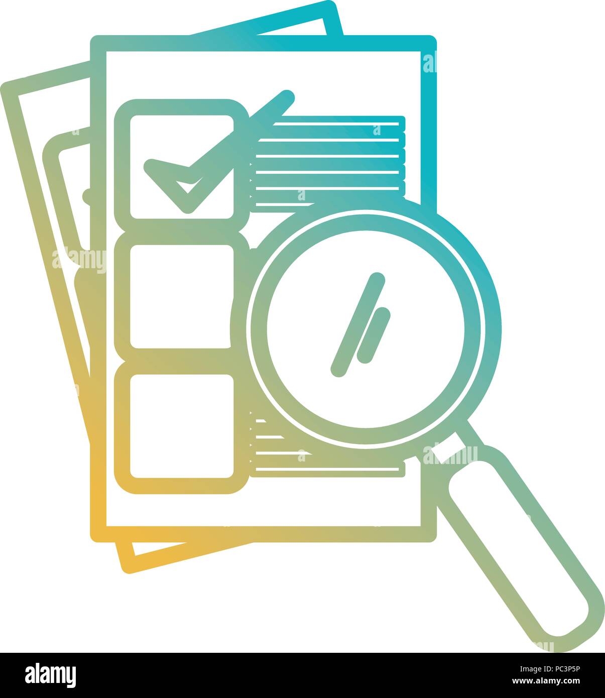 checklist with magnifying glass Stock Vector Image & Art - Alamy