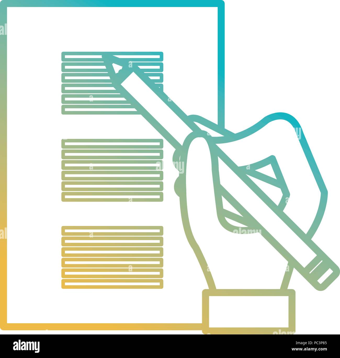 hand writing with pencil in documents paper Stock Vector Image & Art ...