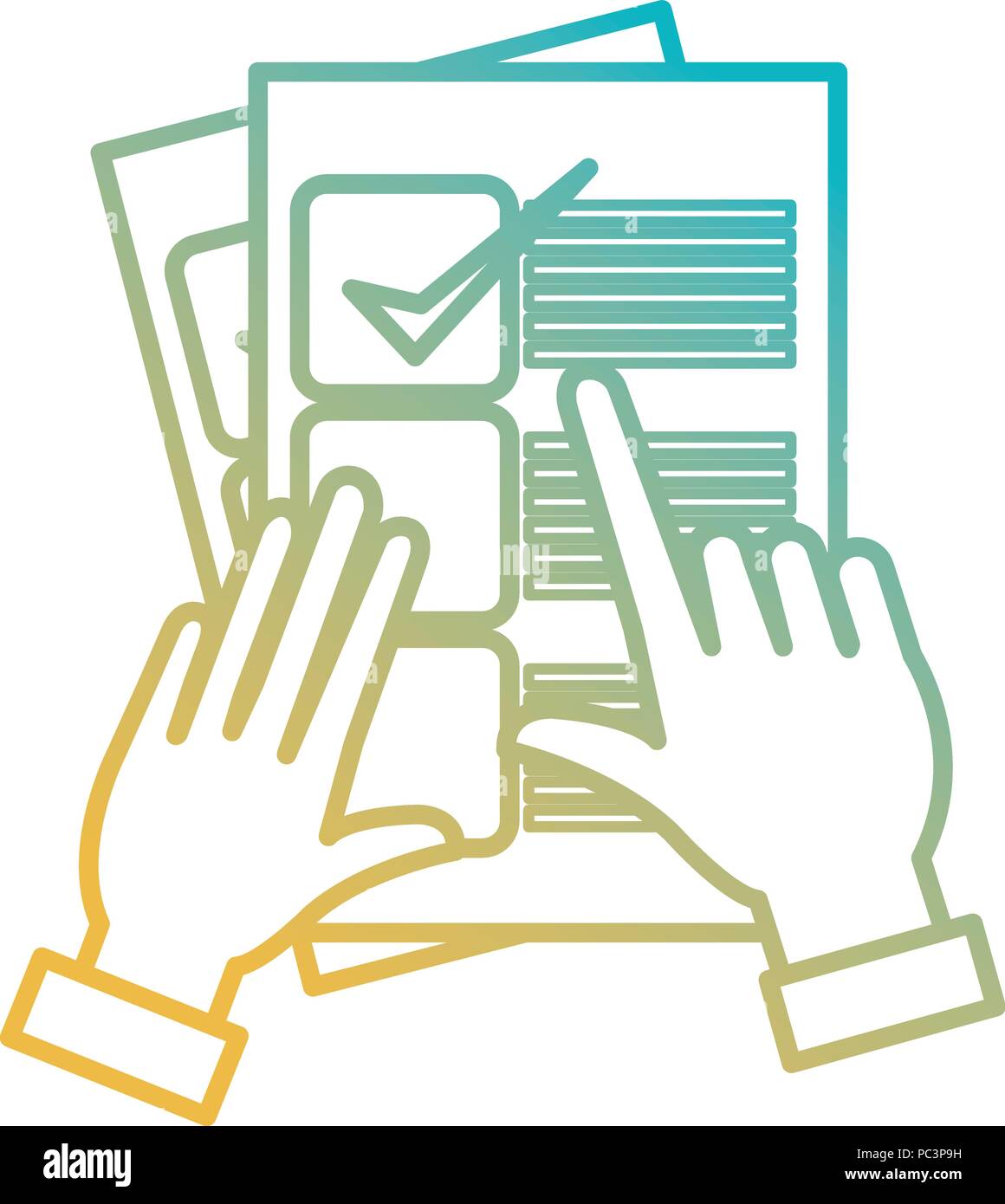 hand with checklist document Stock Vector Image & Art - Alamy