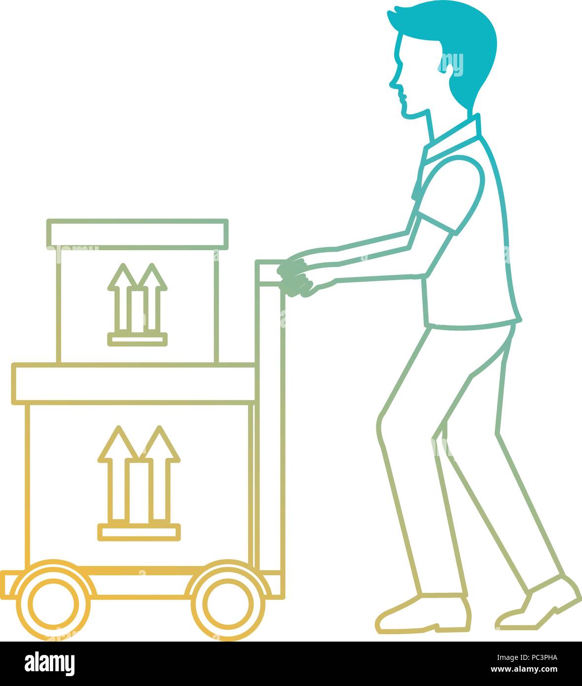 Postman with cart Stock Vector Images - Alamy