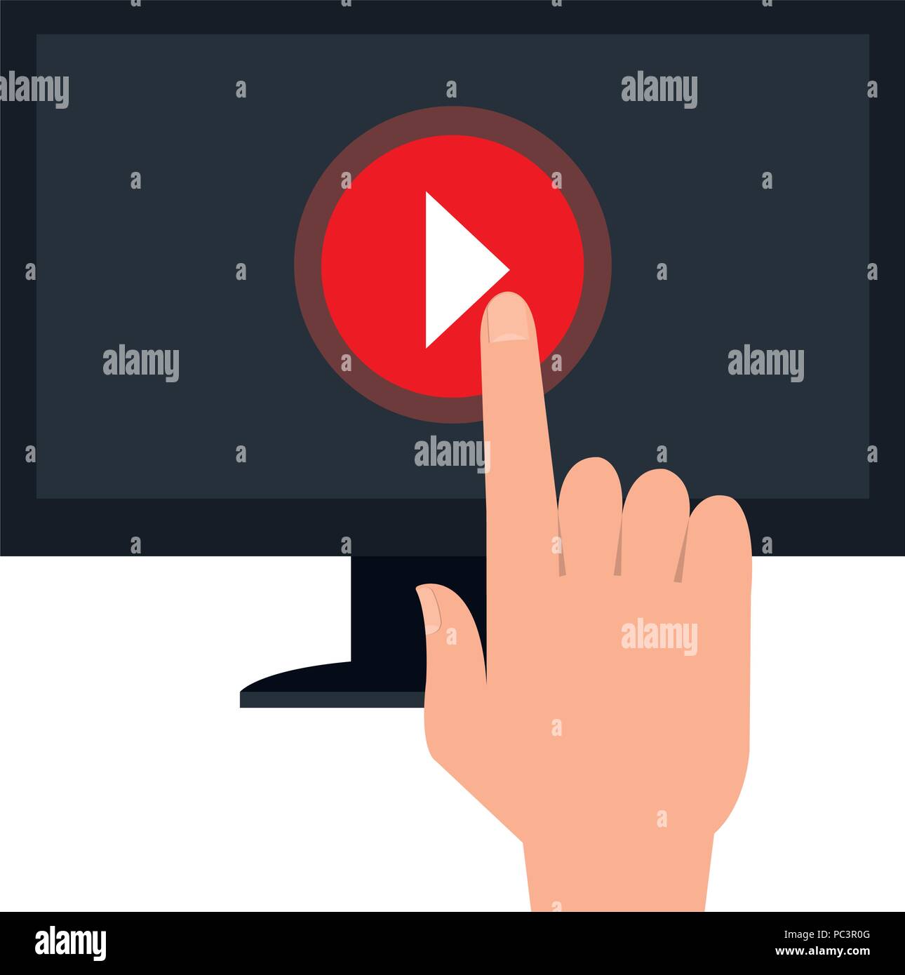 hand using monitor computer with media player Stock Vector Image & Art ...