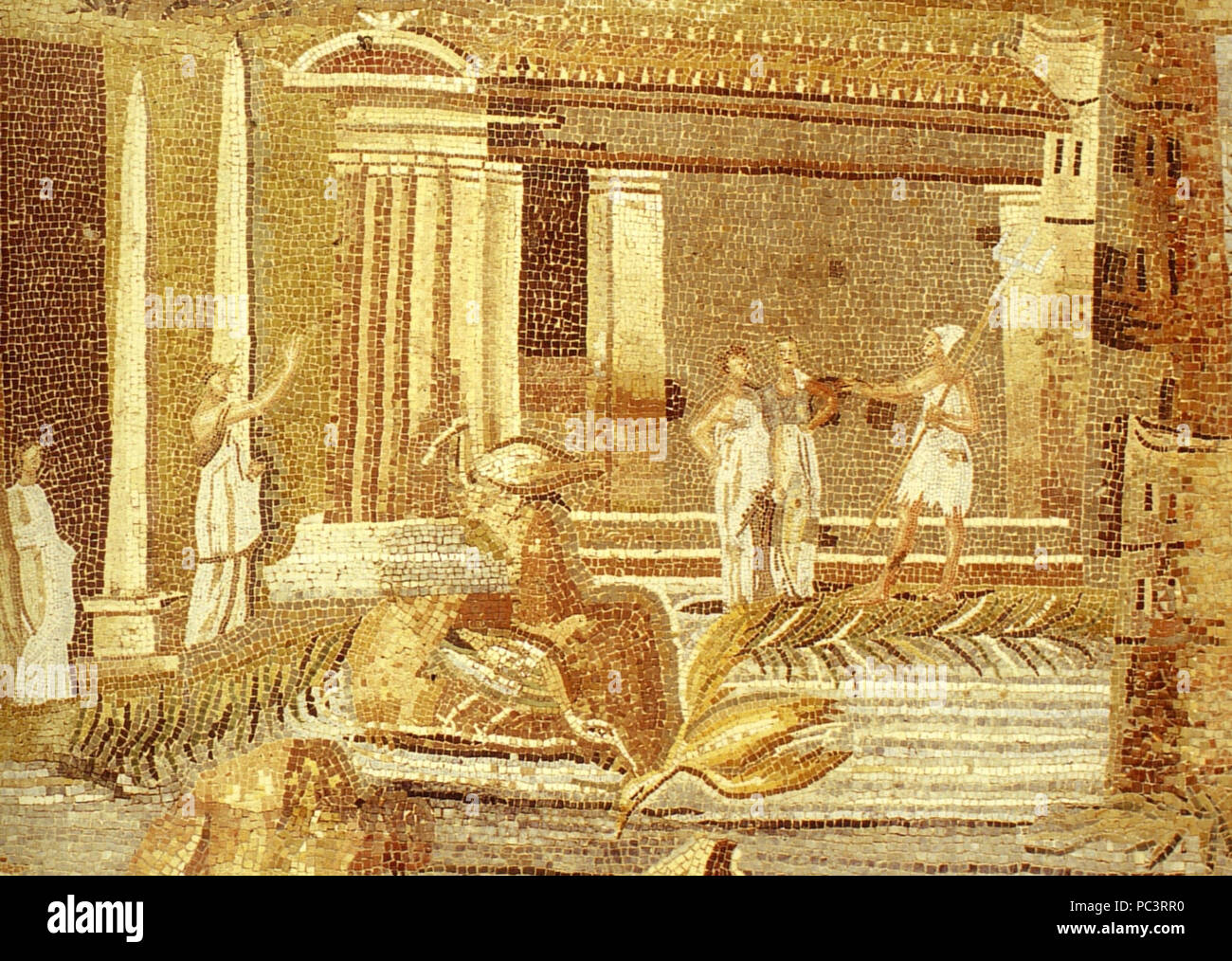 500 Praeneste - Nile Mosaic - Section 8 - Detail Stock Photo - Alamy