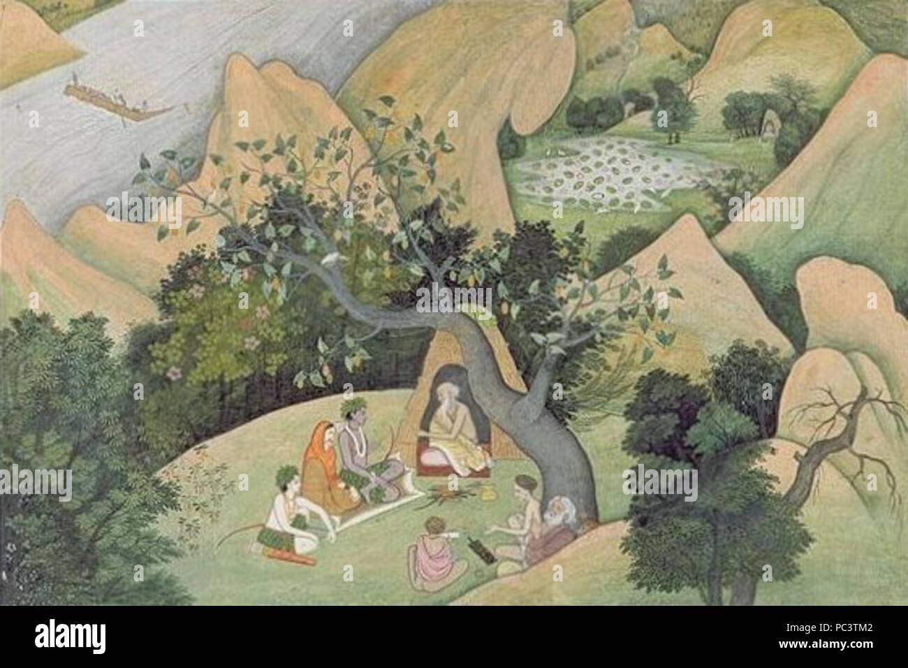 511 Rama, Sita, and Lakshman at the Rishi Bharadwaj ashram, dispersed ...