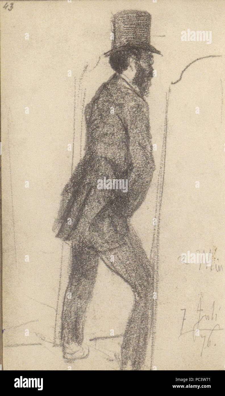 Adolph Menzel - Mann mit Zylinder (Im Pissoir Stock Photo - Alamy