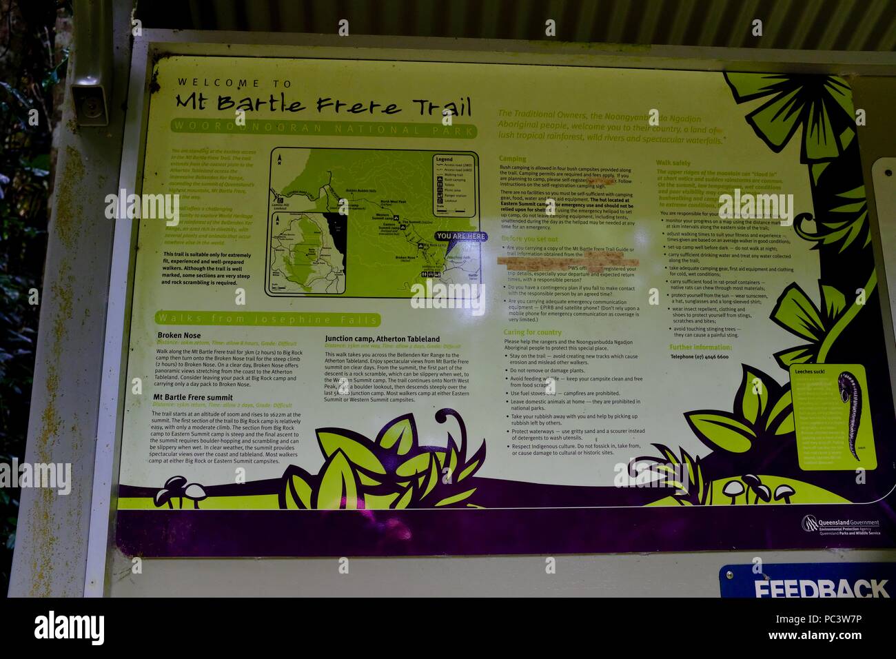 Mt Bartle Frere Trail sign, Josephine Falls, Josephine Falls Walk ...