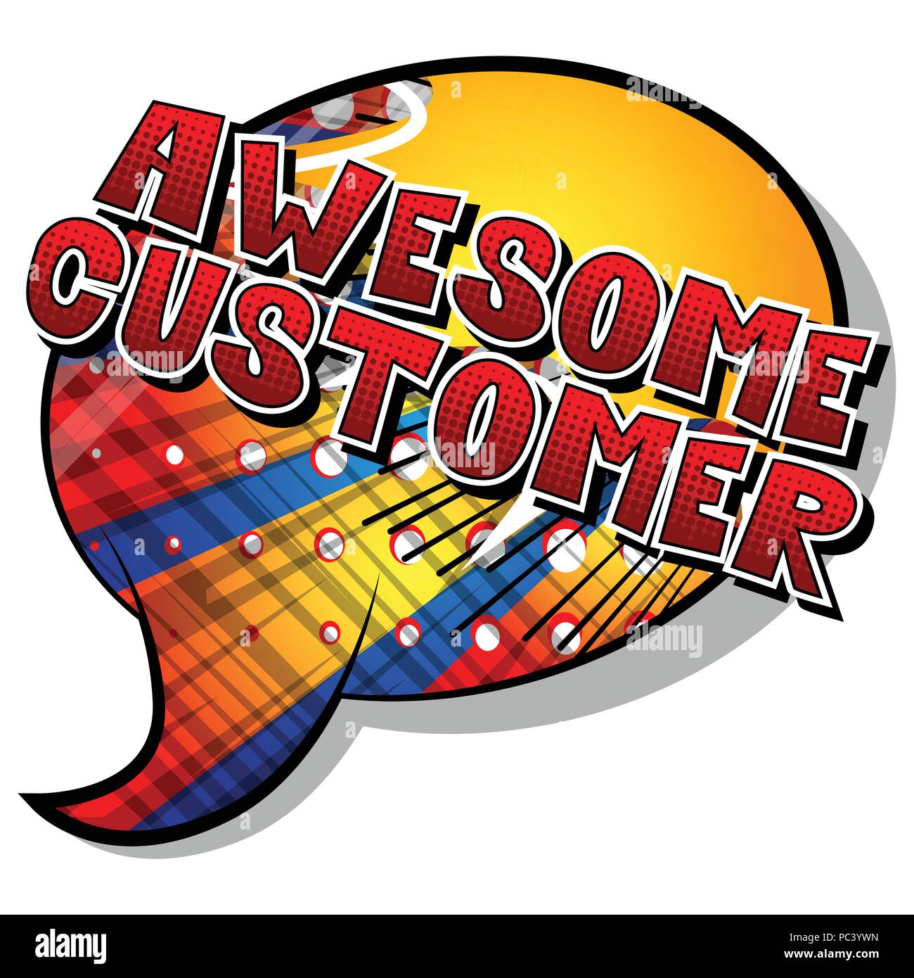 Awesome Customer - Comic book style word on abstract background Stock ...